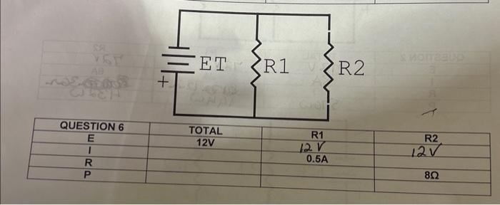 Solved Paralell resistive circuitsolve for the missing | Chegg.com