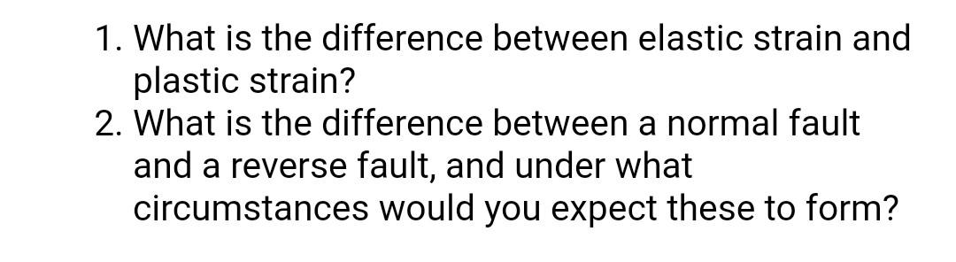 Solved 1. What is the difference between elastic strain and | Chegg.com