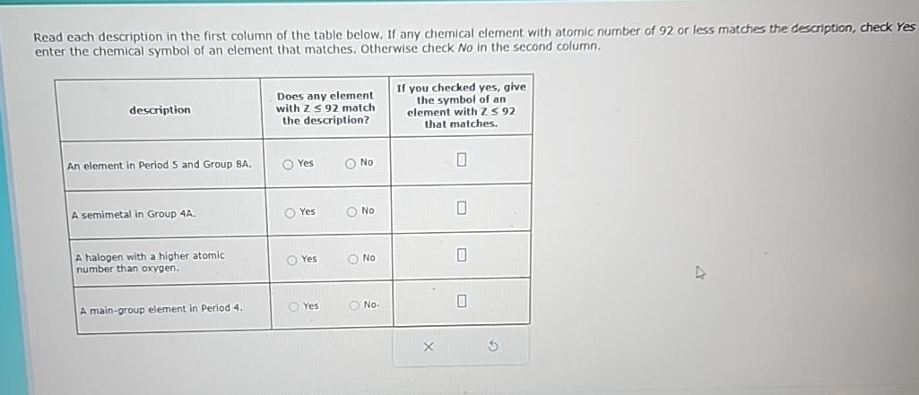 Solved Read each description in the first column of the | Chegg.com