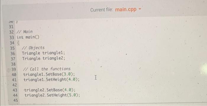 Solved 716 Lab Triangle Area Comparison Classes Given 