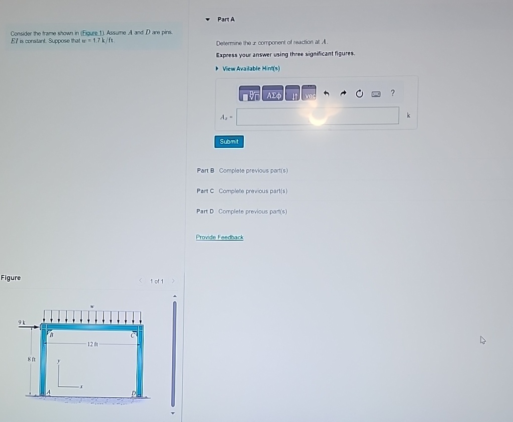 Part AConsider the frame shown in (Figure 1). ﻿Assume | Chegg.com