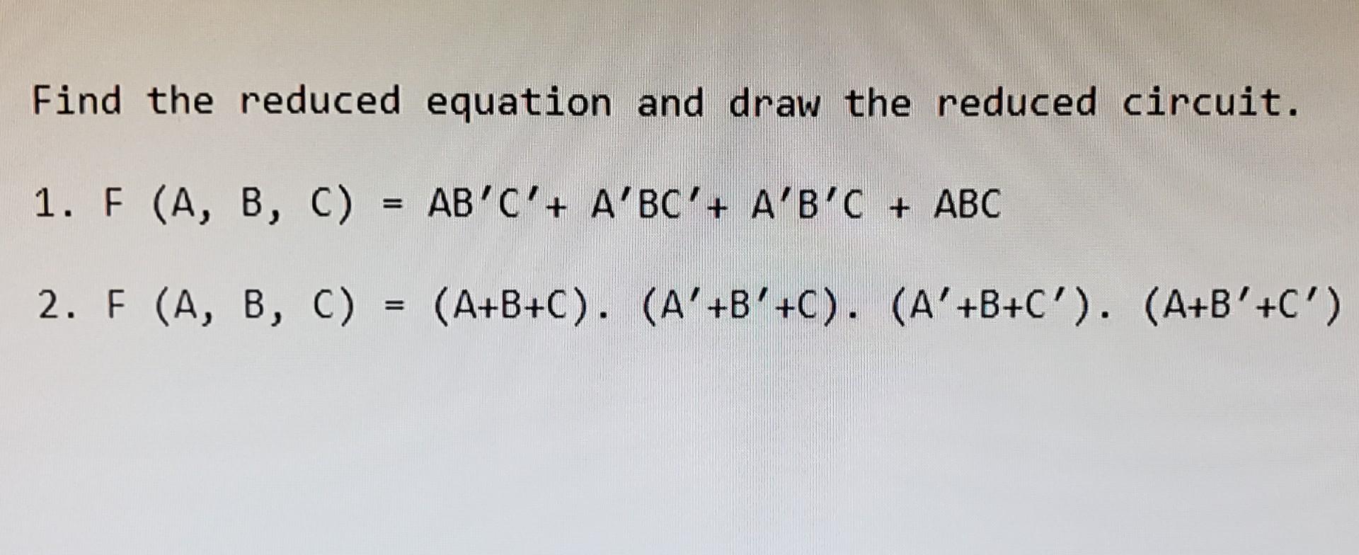 Solved Find the reduced equation and draw the reduced | Chegg.com