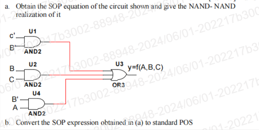 Solved a. Obtain the SOP equation of the circuit shown and | Chegg.com Solved a. Obtain the SOP equation of the circuit shown and | Chegg.com