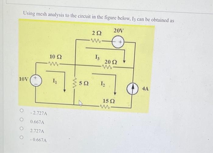 Solved Using mesh analysis to the circuit in the figure | Chegg.com