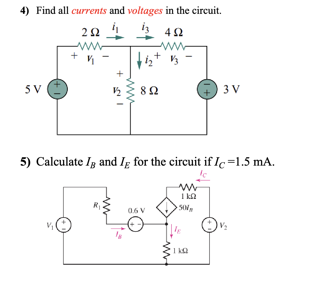 Solved Find all currents and voltages in ﻿the | Chegg.com