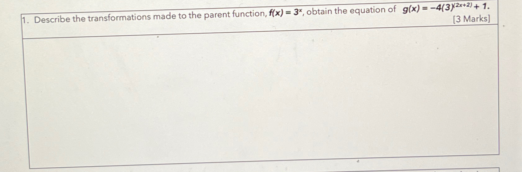 Solved Describe the transformations made to the parent | Chegg.com
