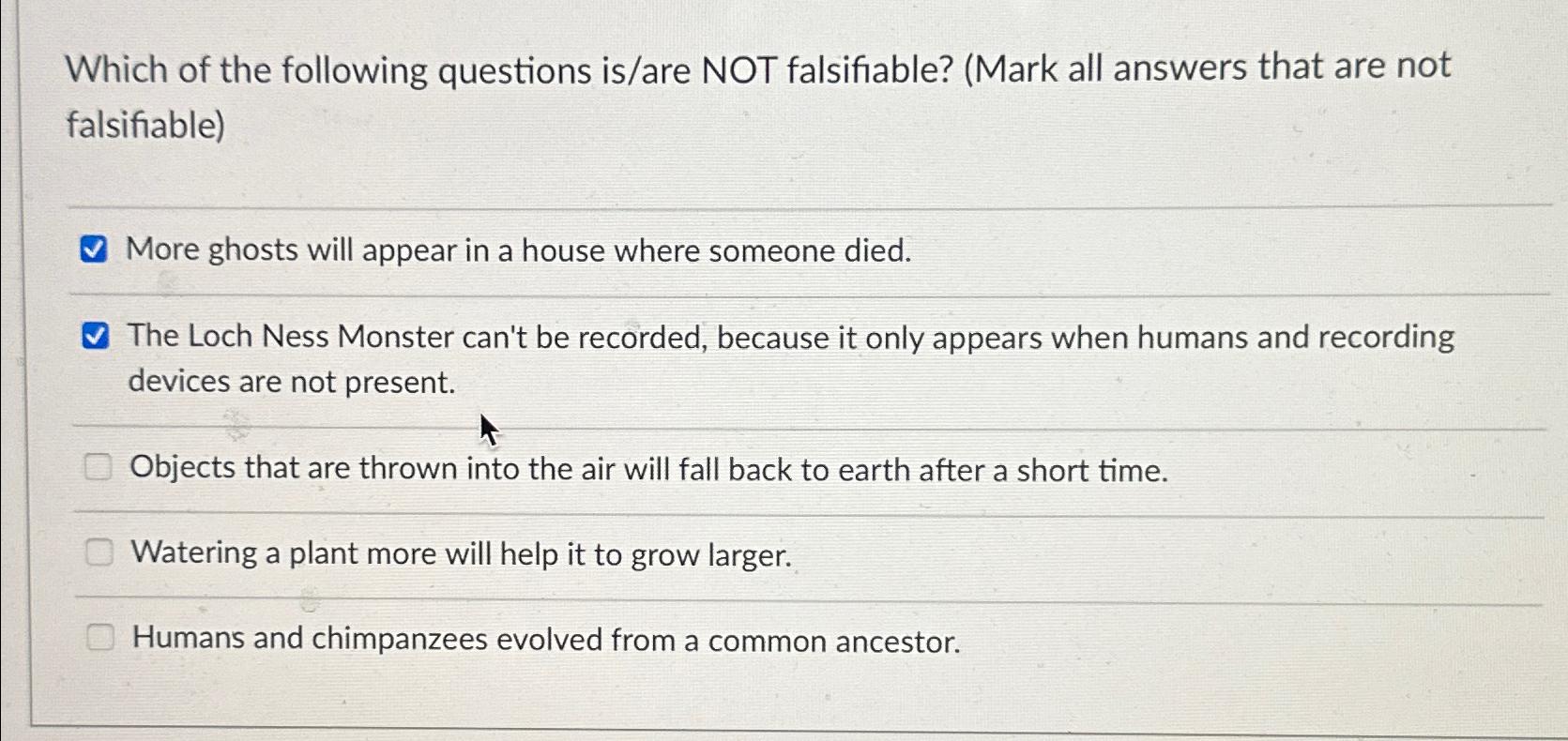 Solved Which of the following questions is/are NOT | Chegg.com