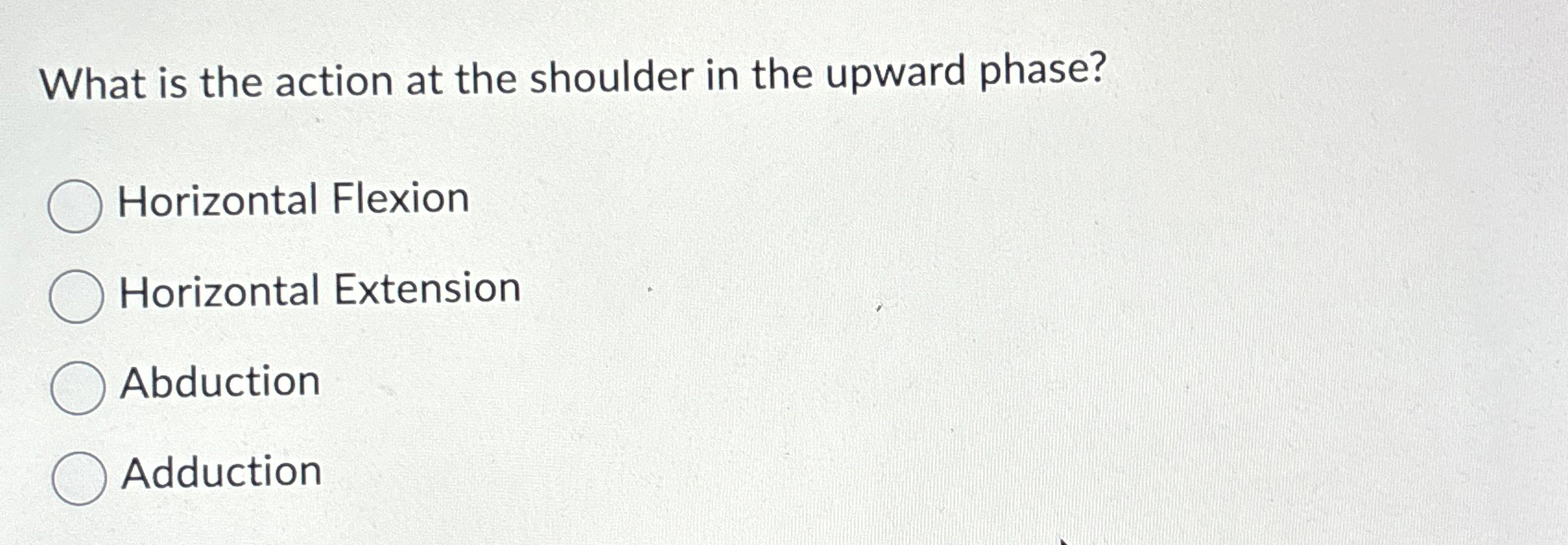 Solved What is the action at the shoulder in the upward | Chegg.com