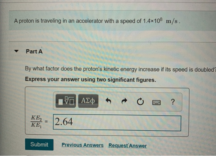 Solved A proton is traveling in an accelerator with a speed | Chegg.com