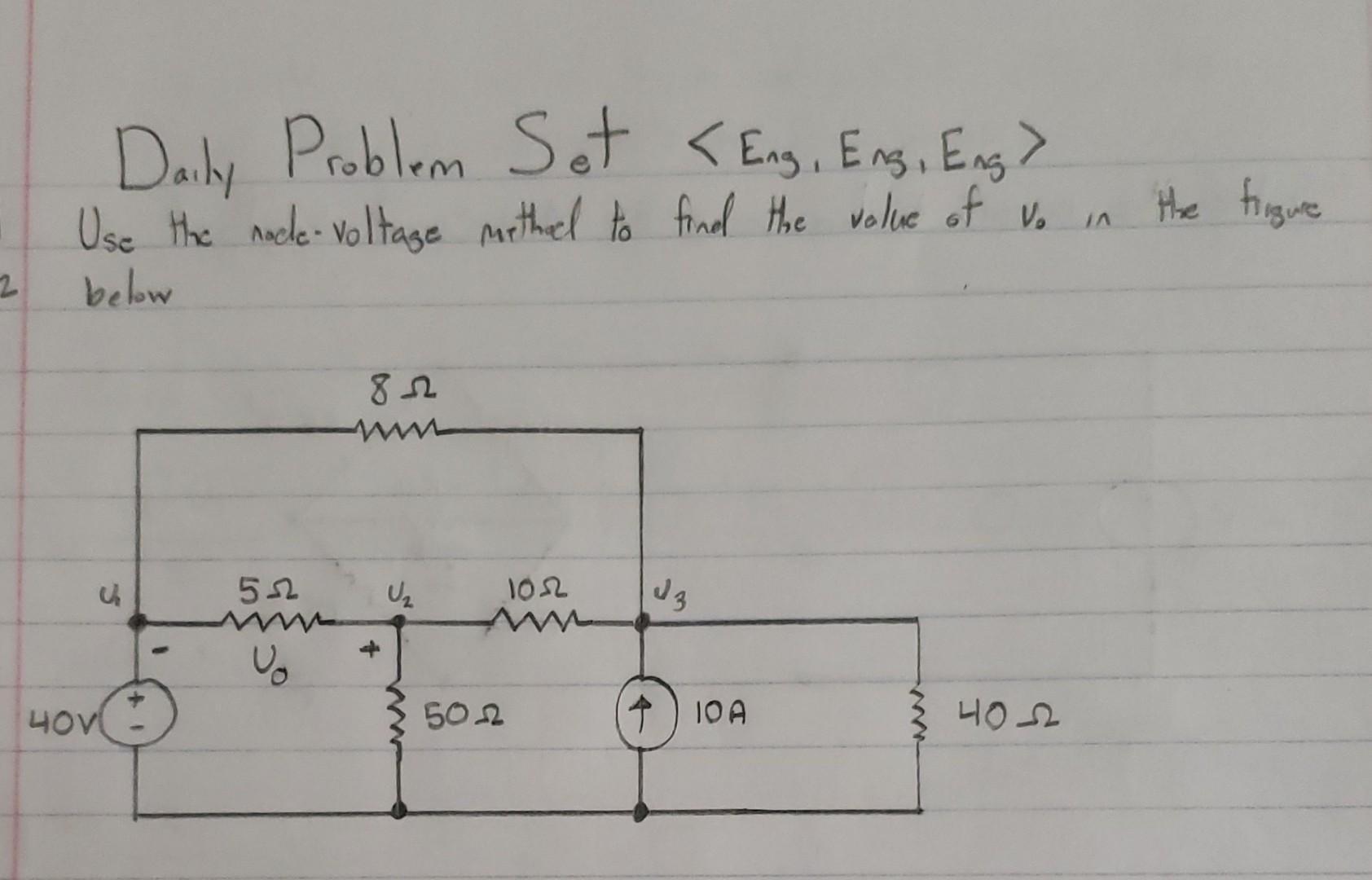 Solved Daily Problem Set 〈Eng, Eng, Eng Use the | Chegg.com
