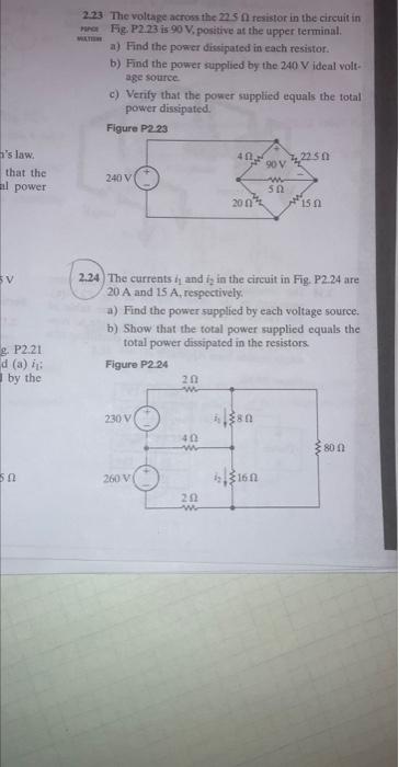Solved 2.22 The current tθ in the circuit in Fig. P2.22 is 2 | Chegg.com