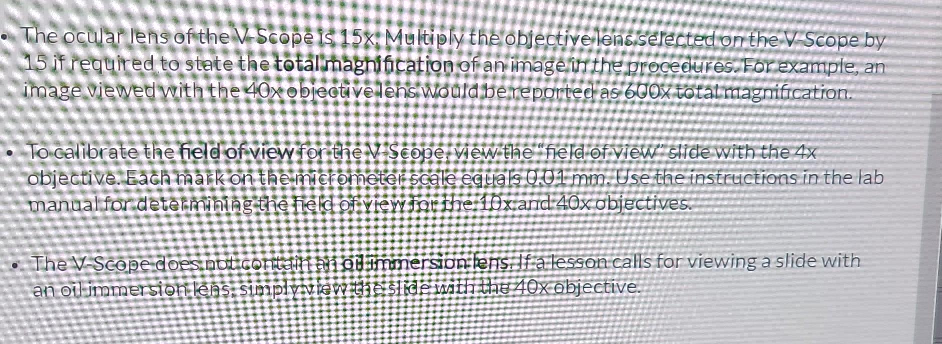 Solved I am very confused on how to calculate my Field of | Chegg.com