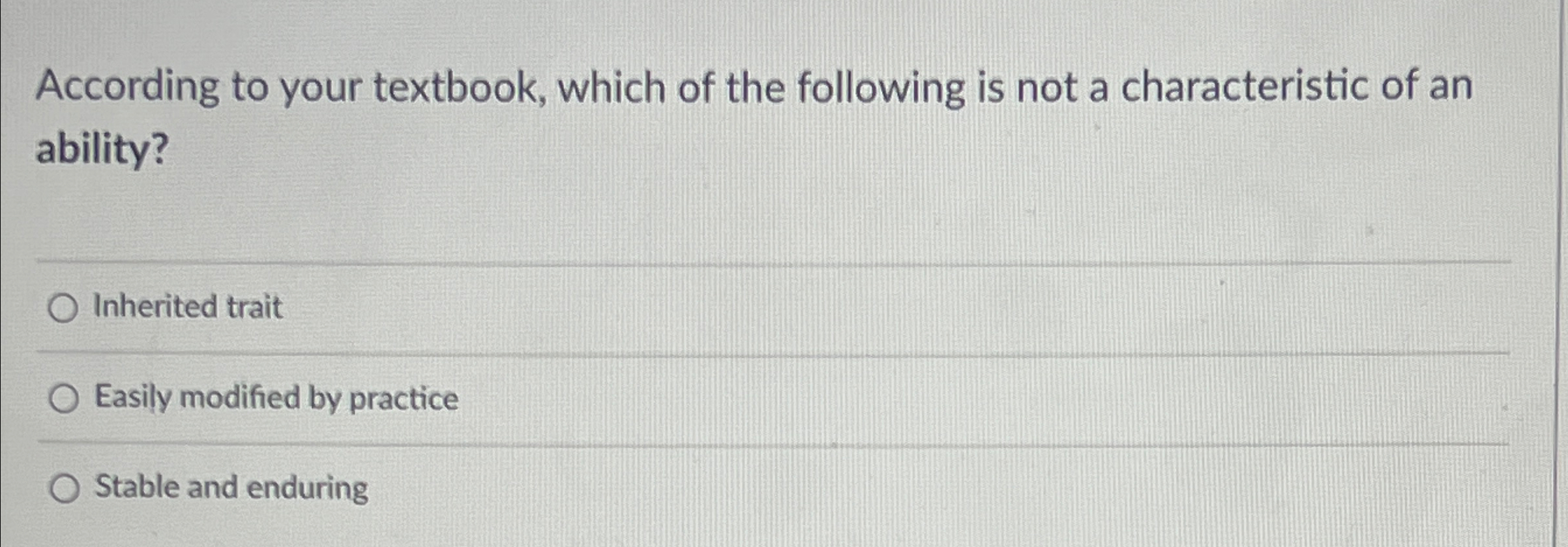 Solved According to your textbook, which of the following is | Chegg.com