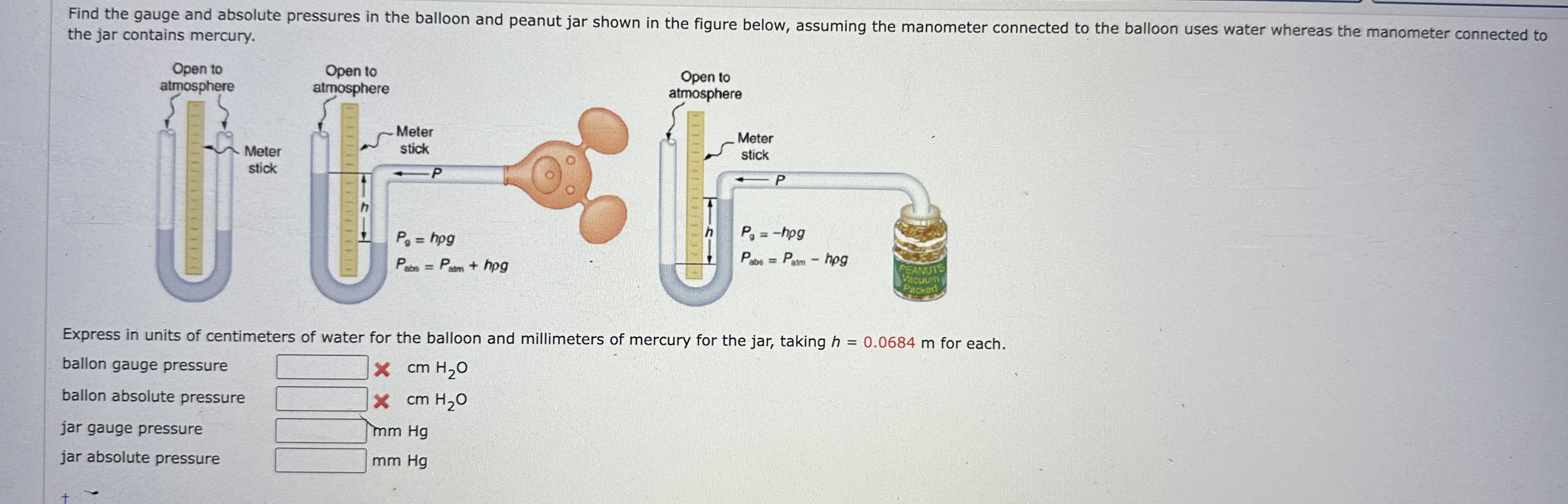 Solved Find the gauge and absolute pressures in the balloon | Chegg.com