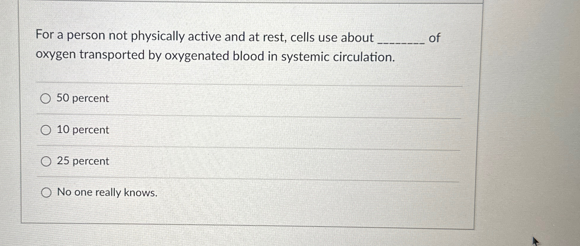 Solved For a person not physically active and at rest, cells | Chegg.com