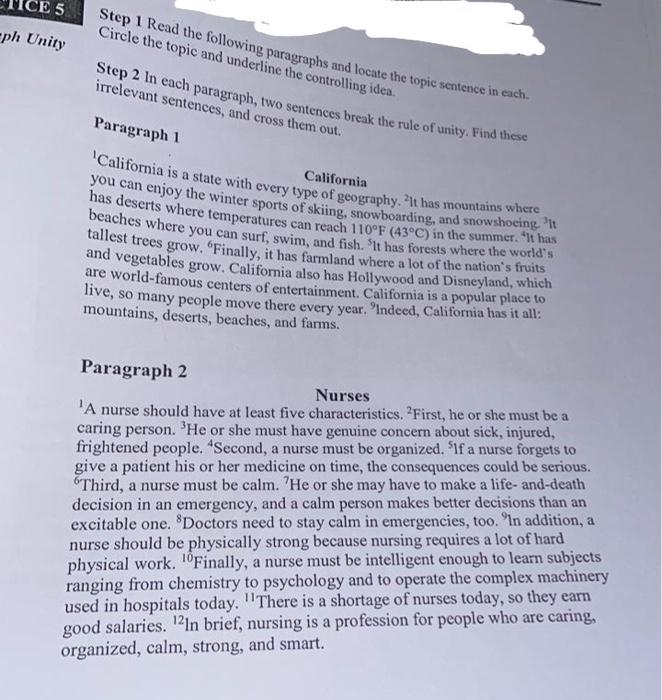 5 Step 1 Read the following paragraphs and locate the | Chegg.com