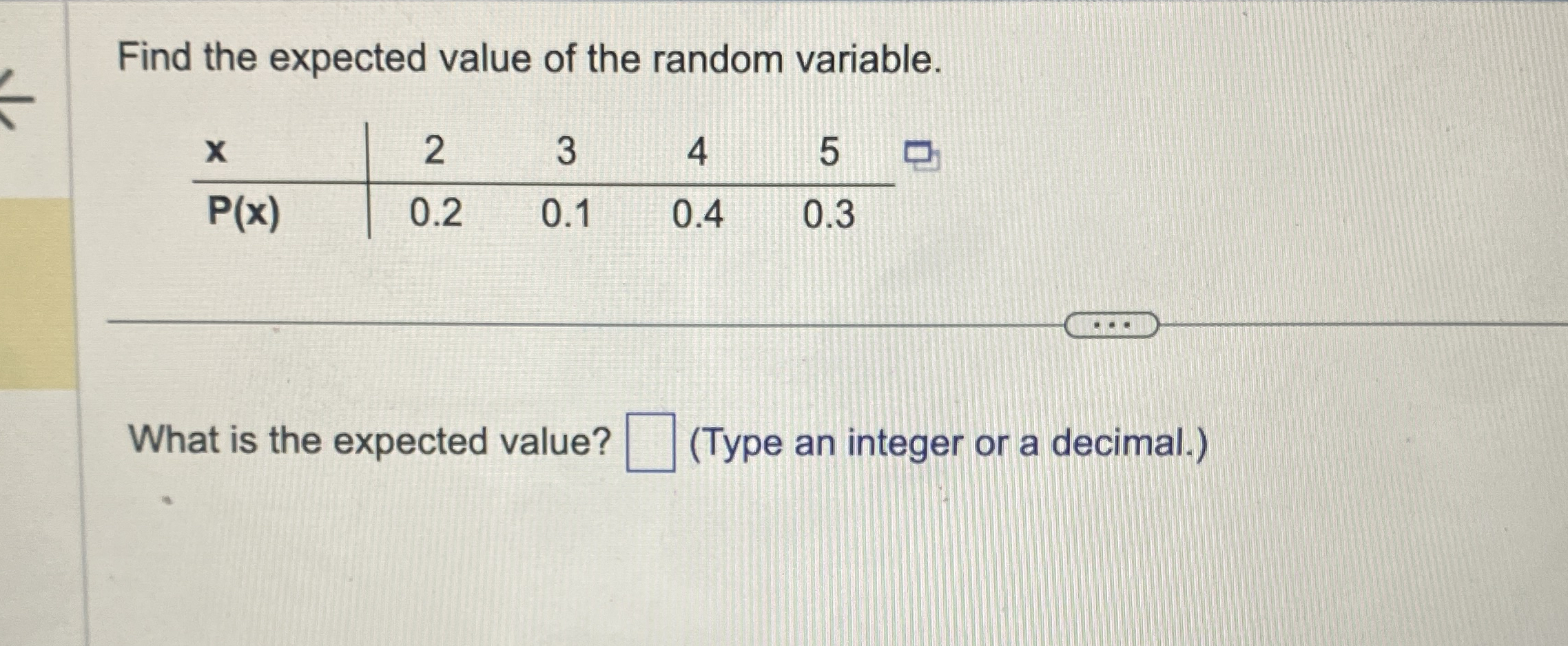 Solved Find the expected value of the random | Chegg.com