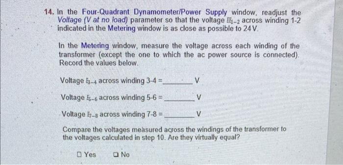 Solved 14. In the Four-Quadrant Dynamometer/Power Supply | Chegg.com
