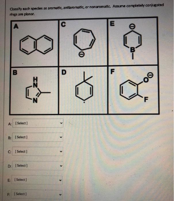 Solved Classify each species as aromatic, antiaromatic, or | Chegg.com