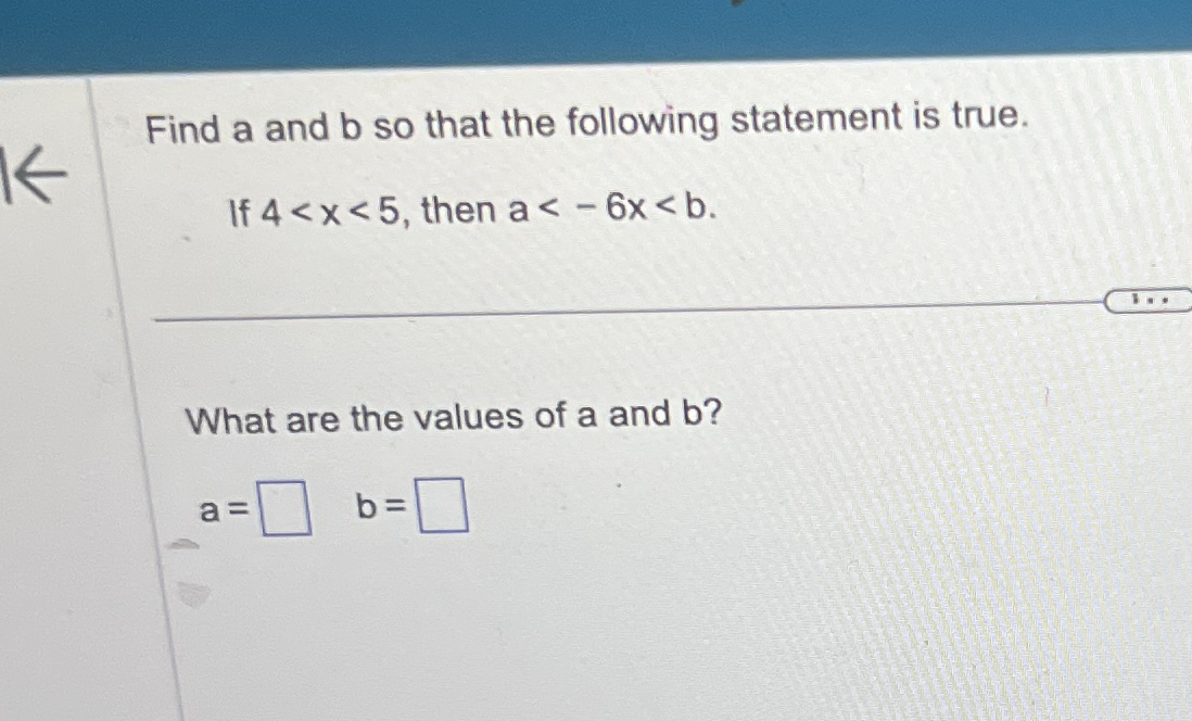 Solved Find a and b ﻿so that the following statement is | Chegg.com