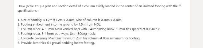 Solved Draw (scale 1:10) a plan and section detail of a | Chegg.com