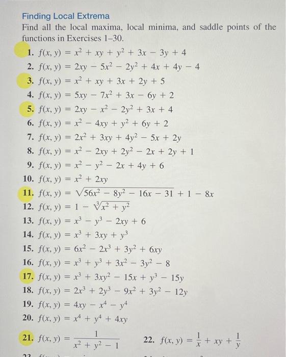 Finding Local Extrema Find all the local maxima, | Chegg.com