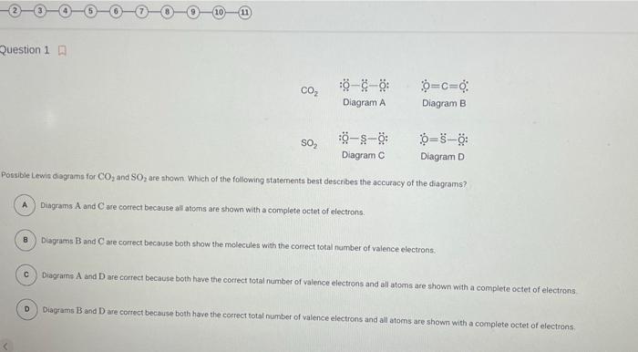 Solved CO2 :o¨- c¨−o¨:∘˙=c=o˙. Diagram A Diagram B SO2 | Chegg.com