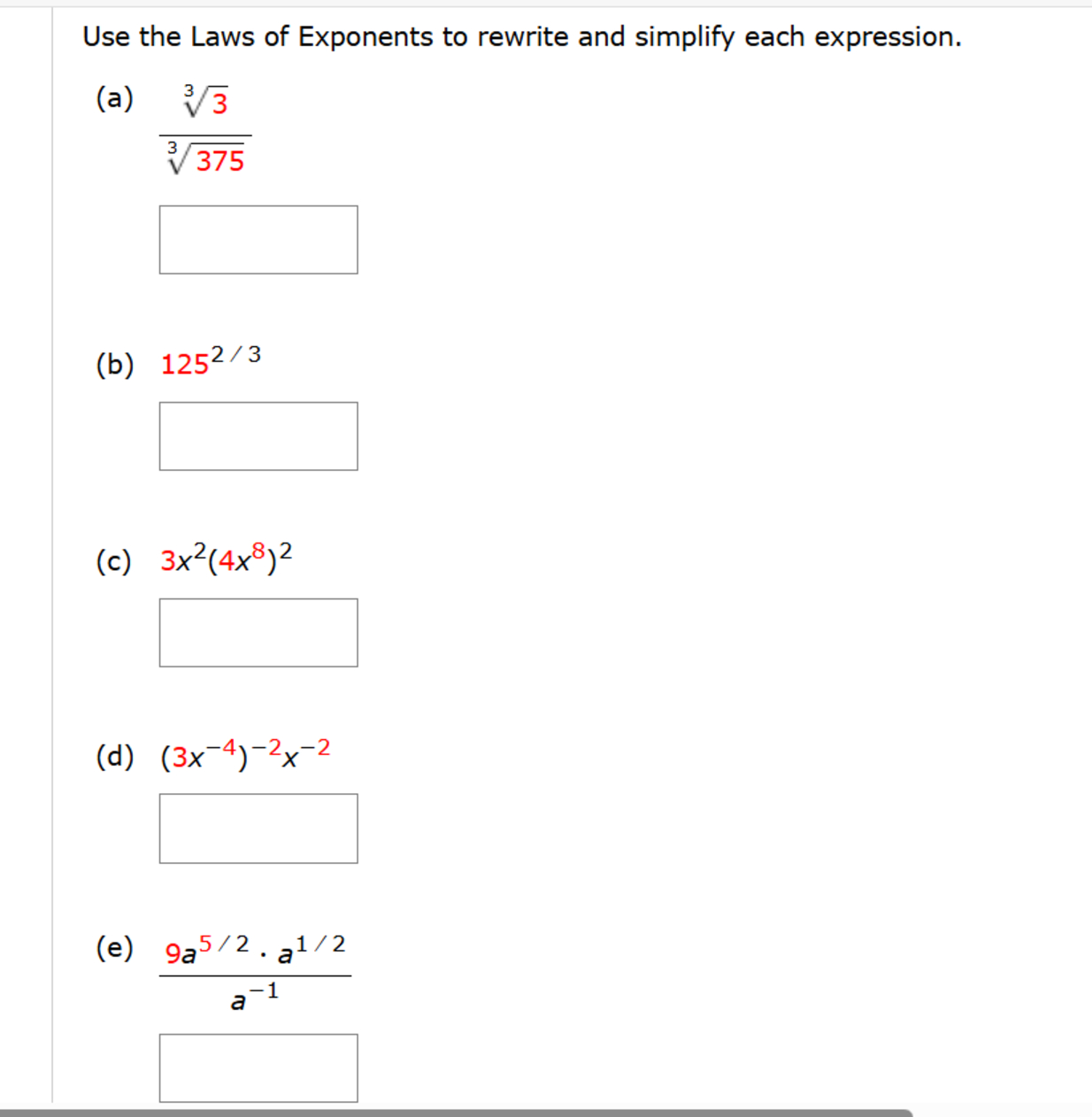 Solved Use the Laws of ﻿Exponents to ﻿rewrite and simplify | Chegg.com