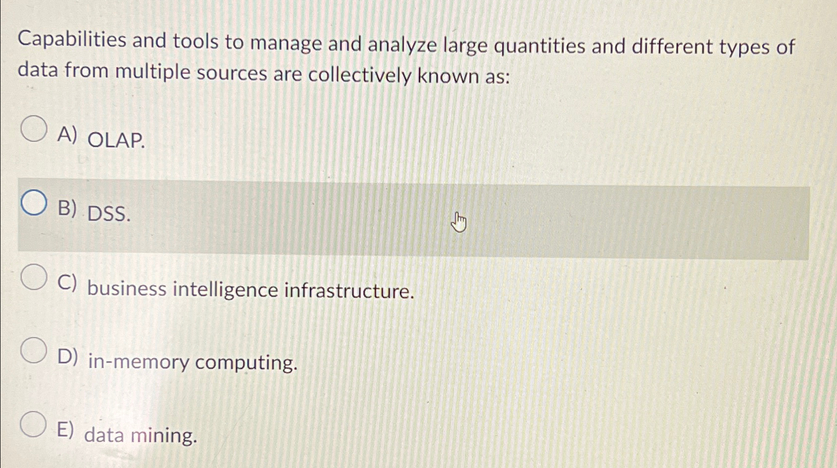 Solved Capabilities and tools to manage and analyze large | Chegg.com