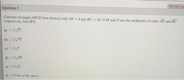 Solved Review La Question 3 Consider rectangle ABCD not | Chegg.com | Chegg.com