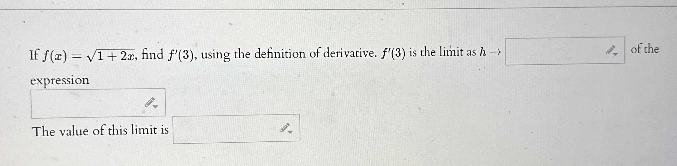 Solved If f(x)=1+2x2, ﻿find f'(3), ﻿using the definition of | Chegg.com