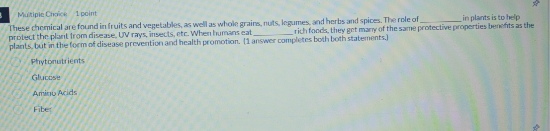 Solved Multiple Choice 1 ﻿pointThese chemical are found in | Chegg.com
