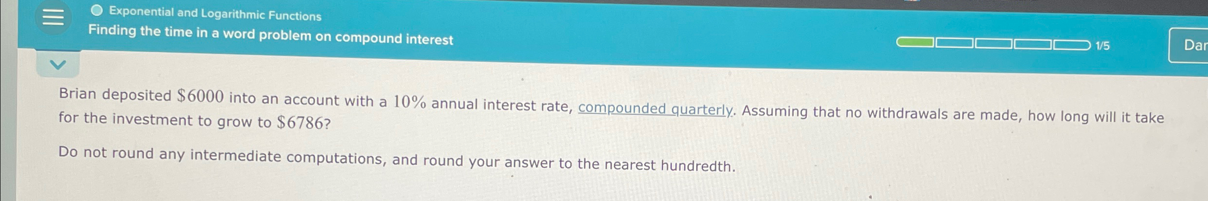 Solved Exponential and Logarithmic FunctionsFinding the time | Chegg.com