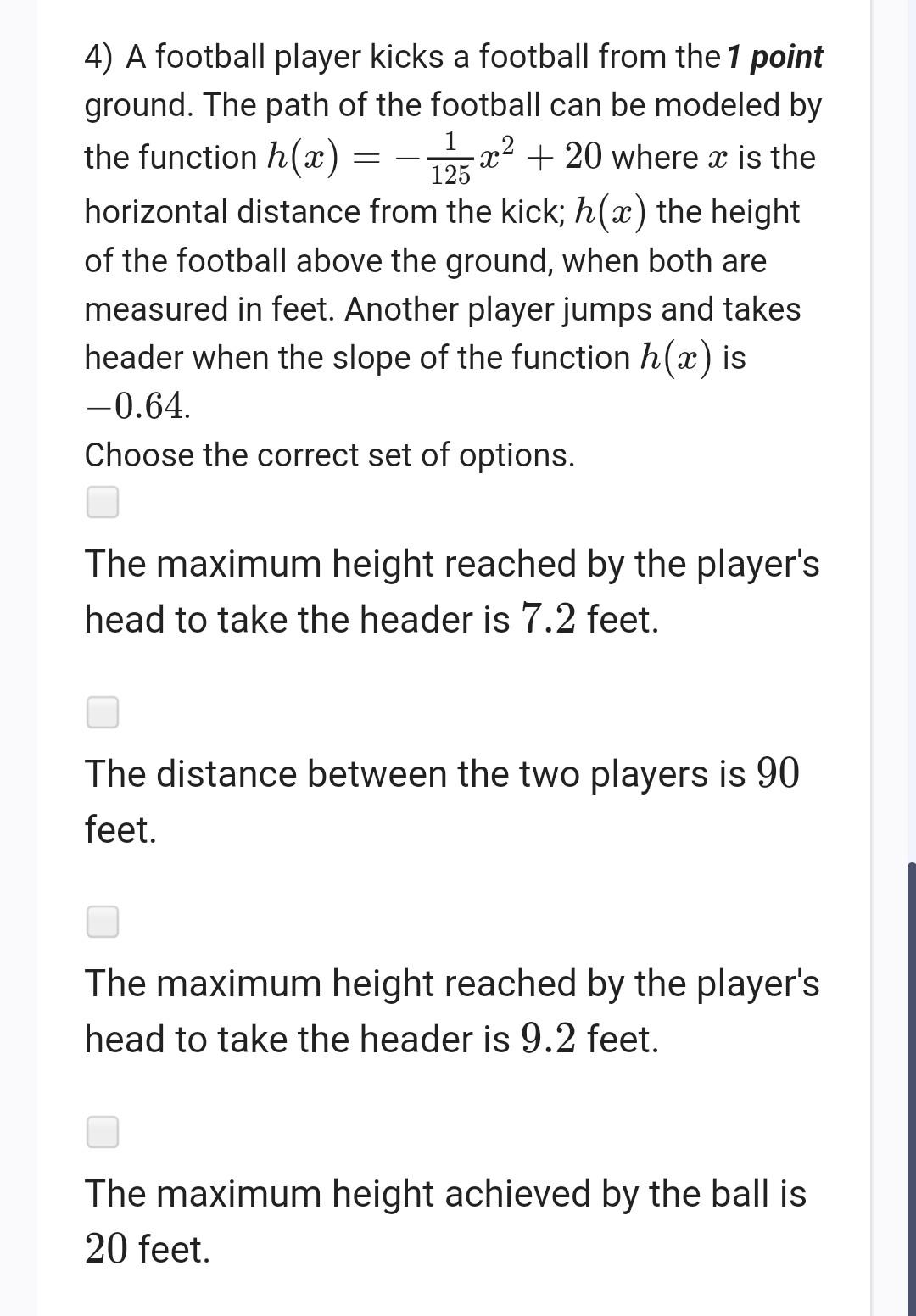 Solved 4) A football player kicks a football from the 1 | Chegg.com