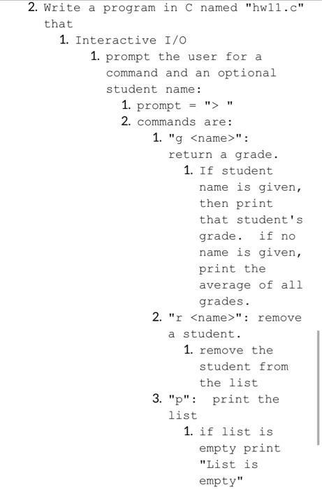 Solved 1. Write a library named "hw11_lib.c" that manages a | Chegg.com