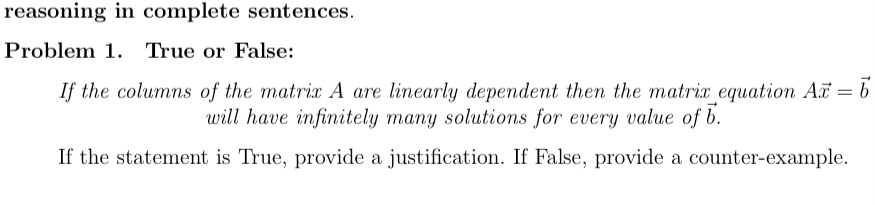 Solved Provide your reasoning in complete sentences.Problem | Chegg.com