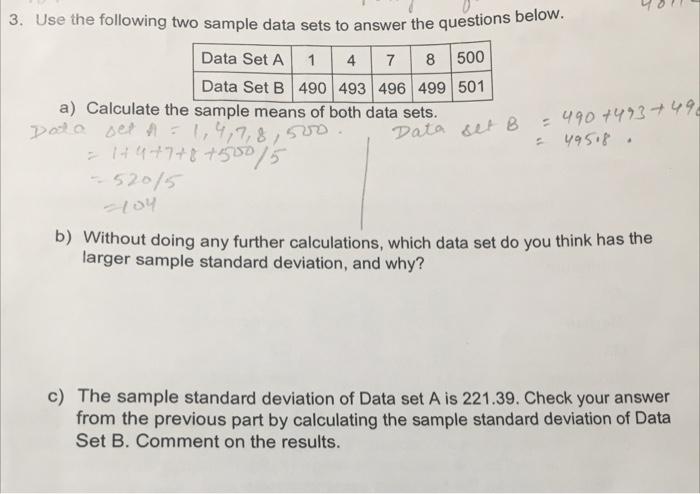 Solved without doing any further calculations, which data | Chegg.com