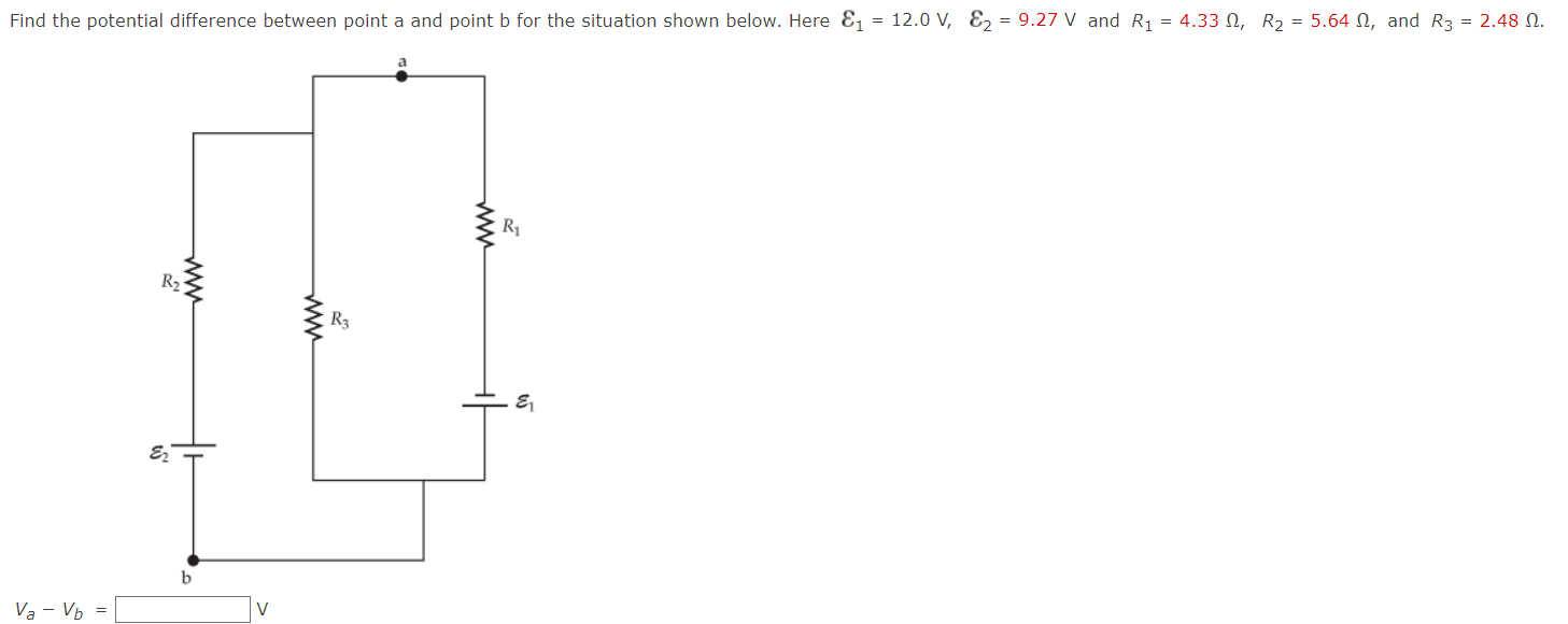 Solved Find the potential difference between point a and | Chegg.com