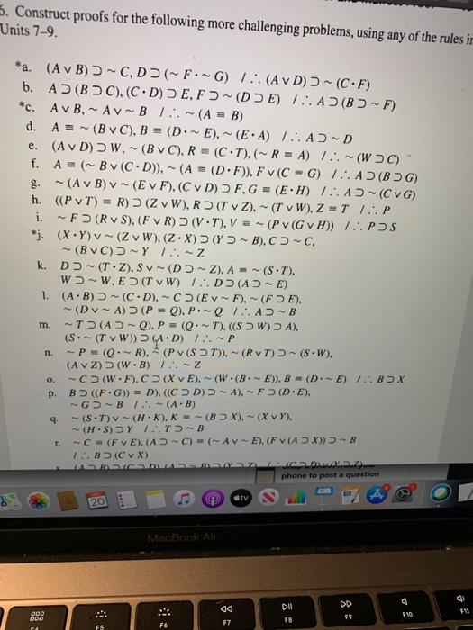 Solved 5. Construct proofs for the following more | Chegg.com
