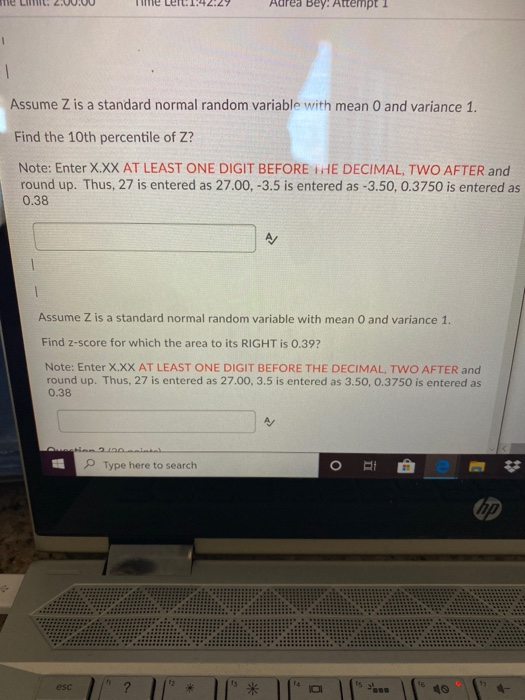 Solved Assume Z is a standard normal random variable with | Chegg.com