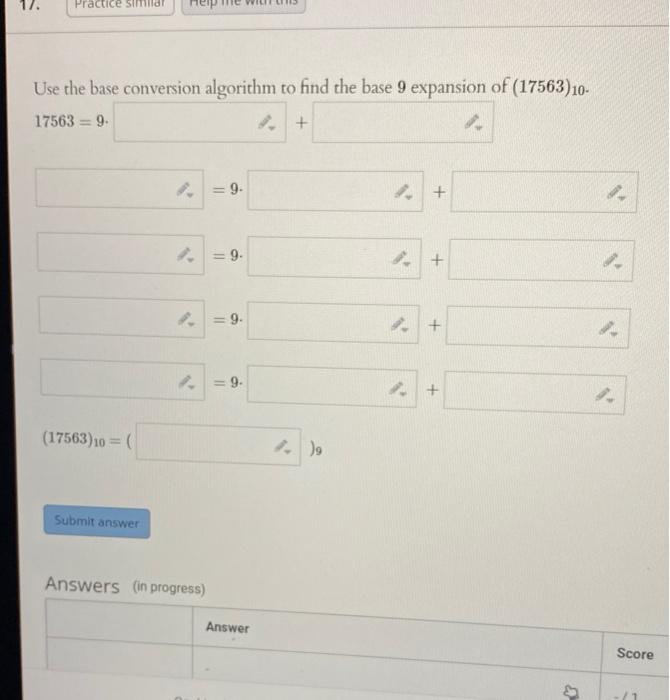 Solved use the bast conversion alogorithim to find the base | Chegg.com