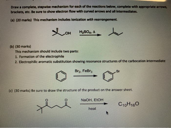 Solved Draw a complete, stepwise mechanism for each of the | Chegg.com
