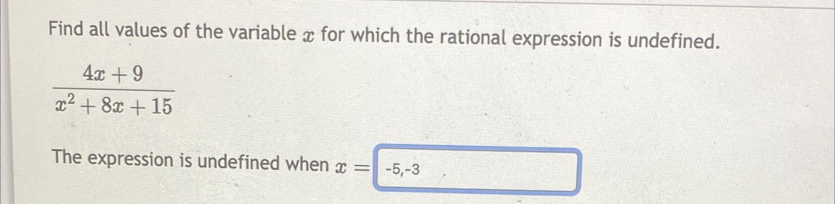 Solved Find all values of the variable x ﻿for which the | Chegg.com
