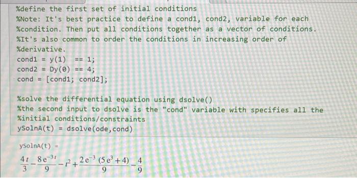 Solved \% Example 1 Code \% This example solves the | Chegg.com