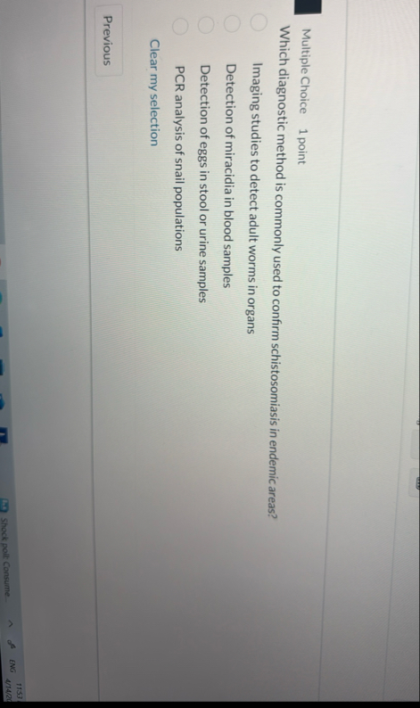 Solved Multiple Choice 1 ﻿pointWhich diagnostic method is | Chegg.com