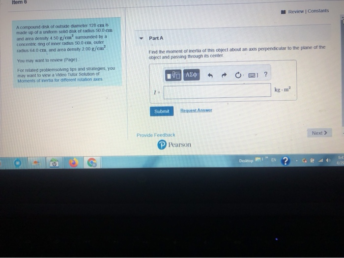 Solved Item 6 Review Constants A compound disk of outside | Chegg.com