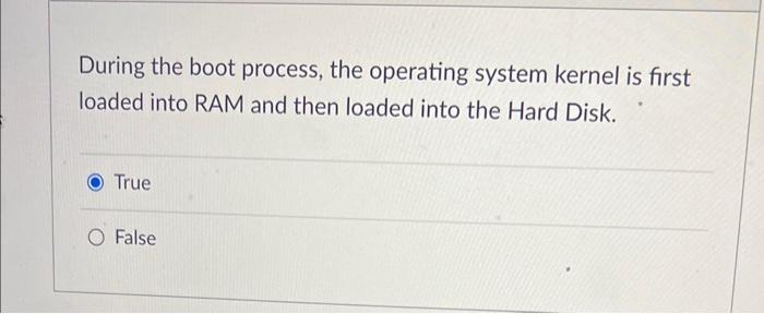 Solved During the boot process, the operating system kernel | Chegg.com
