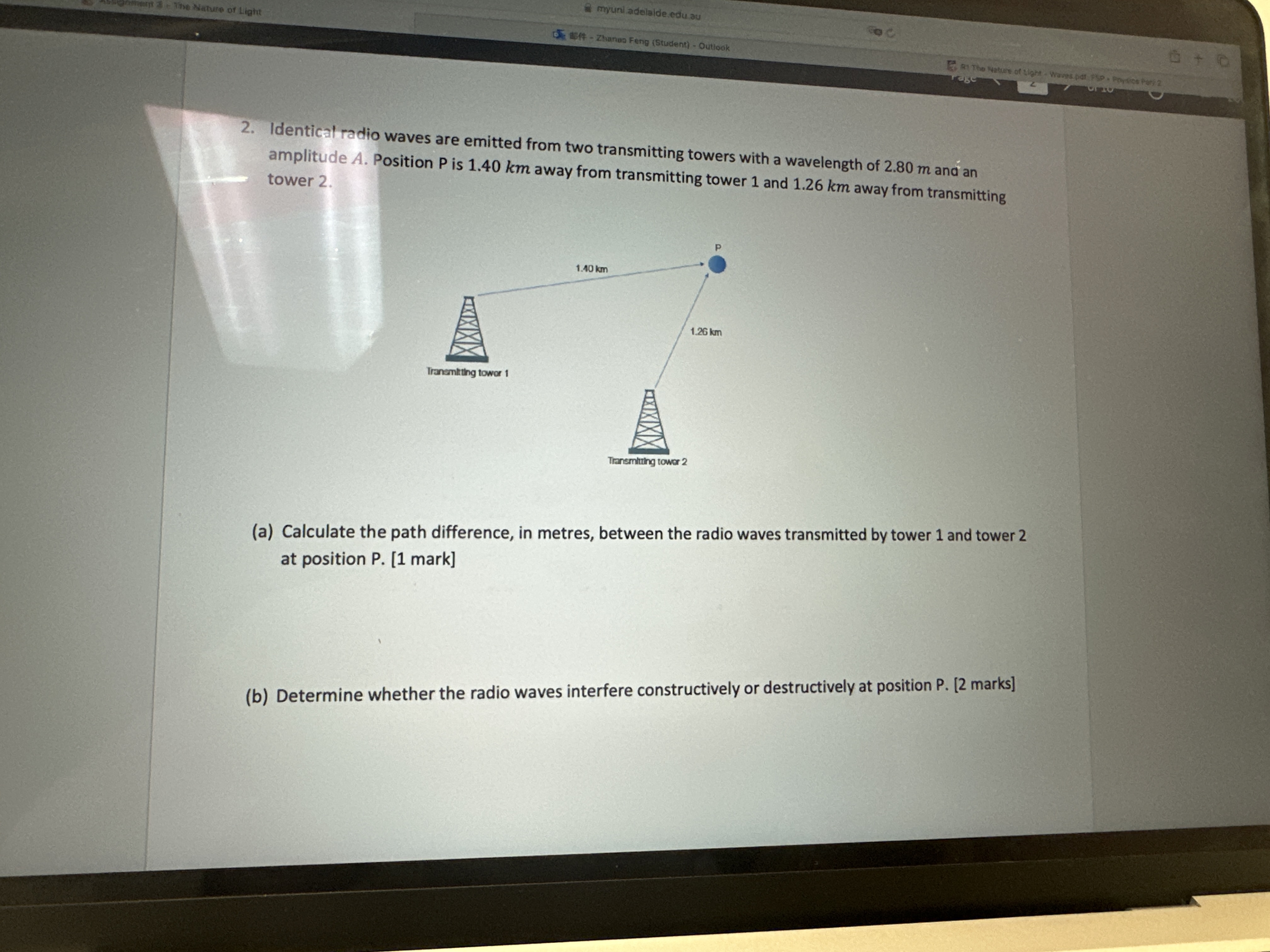 Solved Identical radio waves are emitted from two | Chegg.com
