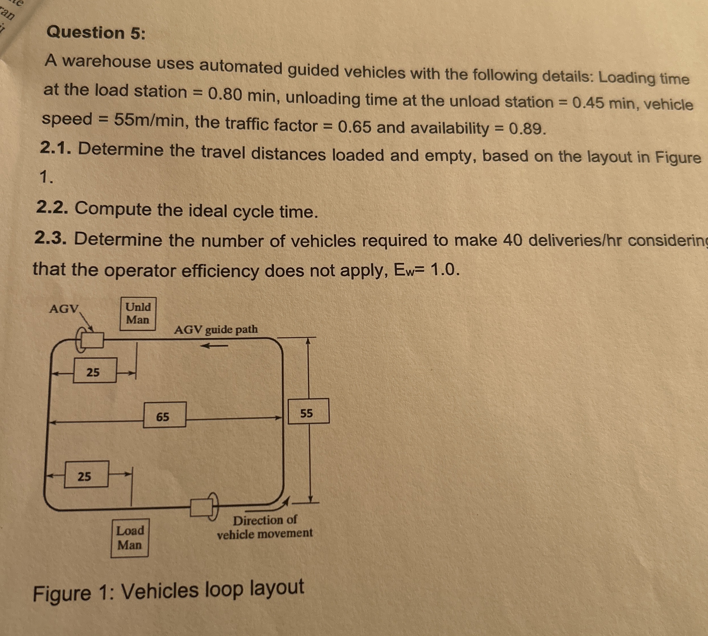 Solved Question 5:A warehouse uses automated guided vehicles | Chegg.com
