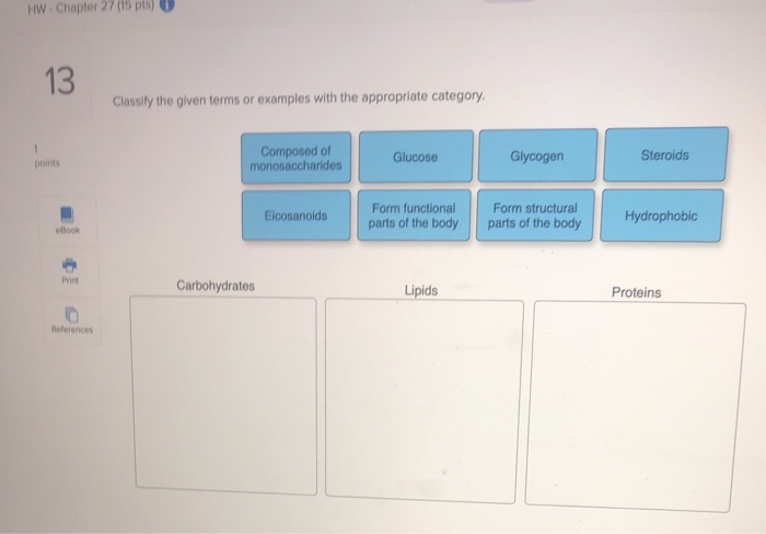 Solved HW. Chapter 27(15 pts) Classify the given terms or | Chegg.com